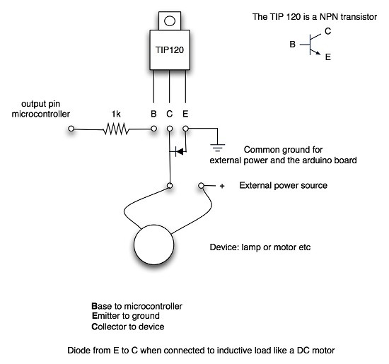 TIP120 NPN Darlington Transistor - ArduinoTech