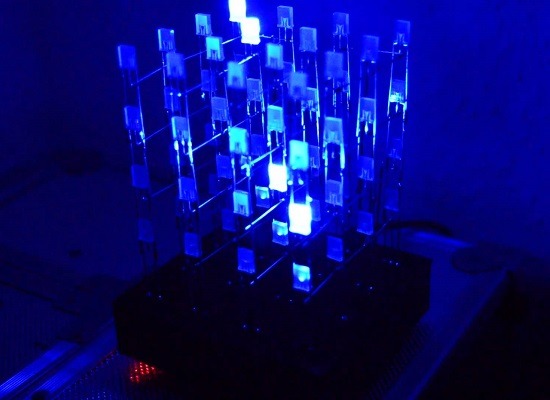 Light Cube Kit 4X4X4 Blue LED Arduino shield DIY Kit - ArduinoTech