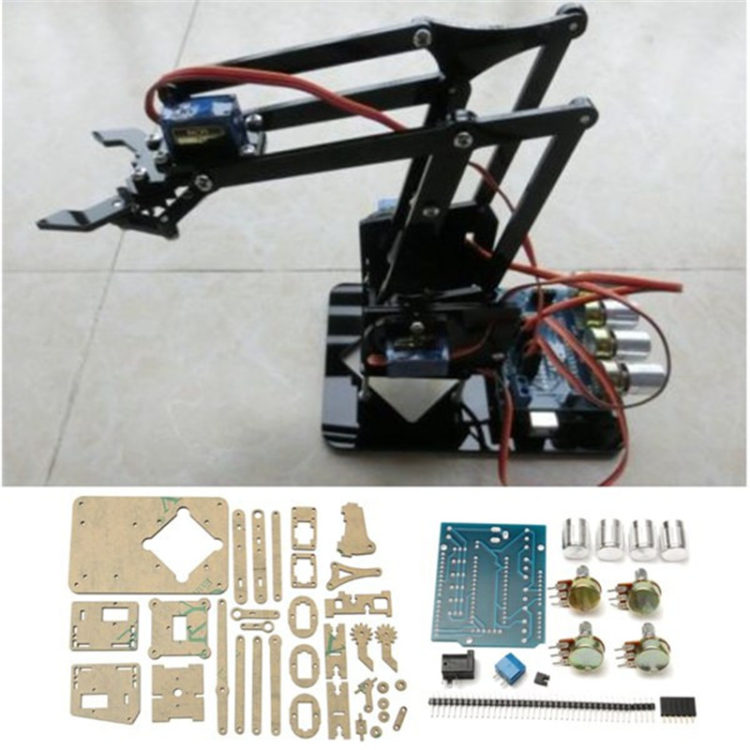Akryl Robot Arm Klo 25cm 4DOF DIY Modul