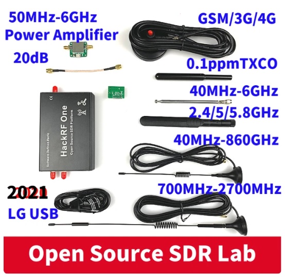 HackRF One RTL SDR 1 MHz til 6 GHz 8bit Quadrature for RF System