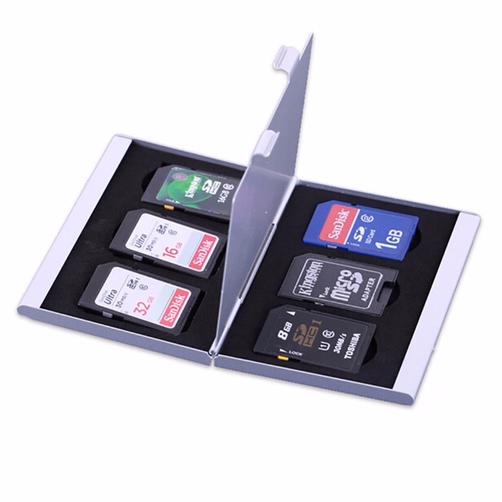 Opbevaringsboks til hukommelseskort i aluminium