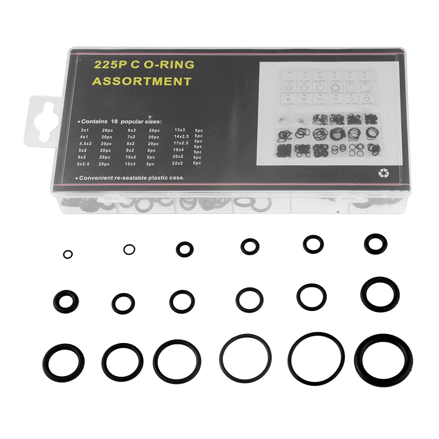 O-Ring Sort NBR Sortimentssæt - ArduinoTech