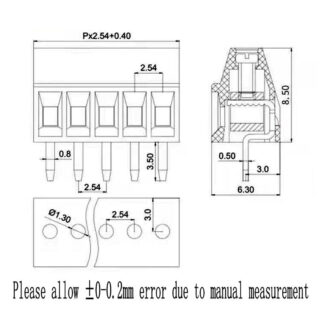 KF128 2,54 mm PCB skrueklemmeblok - ArduinoTech