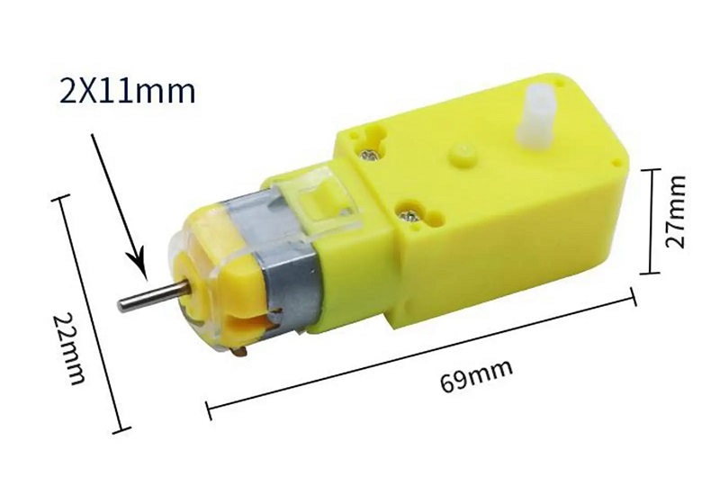 Motor Type TT Dobbeltaksel 1:100 Gearmotor 3V-6V DC